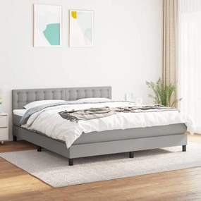 Box spring postel s matrací světle šedá 180 x 200 cm textil,  3140393