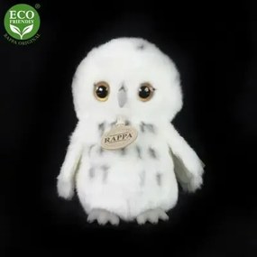 RAPPA Plyšová sova bílá 18 cm / ECO-FRIENDLY / od 0 měsíců