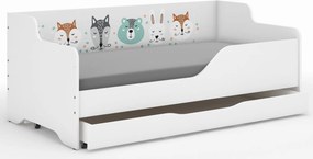 Wooden Toys Dětská postel LILU 160x80 ZVÍŘÁTKA