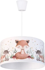 Brilagi - LED Dětský lustr na lanku BOBO 1xE27/60W/230V pr. 35 cm bílá/zvířátka