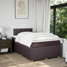 Box spring postel s matrací tmavě hnědá 120x200 cm textil 3287426