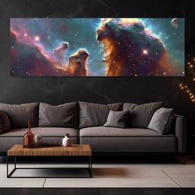 Obraz na plátně - Hvězdná mlhovina, Nebula Astraeus FeelHappy.cz Velikost obrazu: 180 x 60 cm