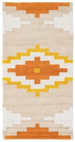 Oranžový pratelný bavlněný běhoun 90x175 cm Azteca – Ixia