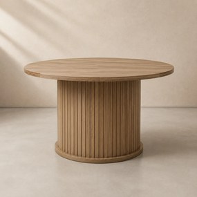 Konferenční stolek SCAVA, drážkovaný, Ø 70 x 40 cm