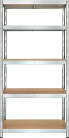 Parkside® Vysokozátěžový regál s 5 policemi Rivet, 180 x 90 x 40 cm