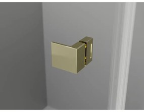 Mexen Lunar, L pětiúhelníkový sprchový kout naklápěcí doleva 100 x 80 cm, 8mm čiré sklo, zlatý profil, 831L-100L-080P-50-00-L