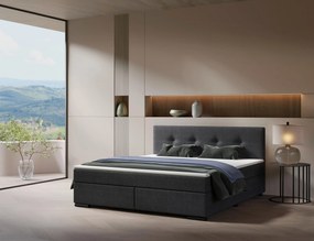 XXXLutz POSTEL BOXSPRING, 180/200 cm, antracitová MID.YOU - Manželské postele - 002784001228
