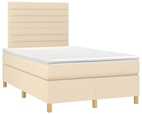 vidaXL Box spring postel s matrací krémová 120x190 cm textil