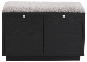 Rowico černá lavice s úložným prostorem CONFETTI a šedým sedákem 70 cm 103758