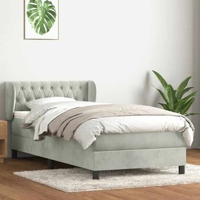 Box Spring Postel s matrací Světle šedá 90x220 cm Samet 3317805