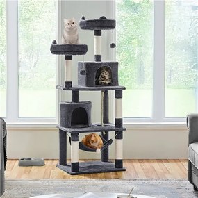 Škrabadlo pro kočky Yaheetech – světle šedá, 61 cm (délka) × 49 cm (šířka) × 158 cm (výška), 145 cm (254759757679)