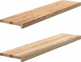 Nášlapy na schody 2 ks neošetřené 110x30x2 cm masivní dub 3283782