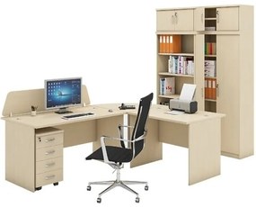Sestava kancelářského nábytku MIRELLI A+, typ A, nástavba, bříza