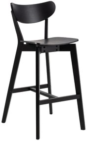 OnaDnes -20% Scandi Černá dubová barová židle Novby 77 cm