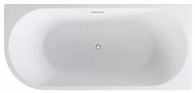 Besco Akrylátová volně stojící rohová vana Zoya 150x75 (170x80) bílá Rozměry (cm): 170x80, Typ a barva výpustě: Click-Clack s přepadem, grafit, Orientace: Pravá