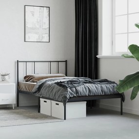 vidaXL Kovový rám postele s čelem 90 x 190 cm [352472] Barva: Bílá