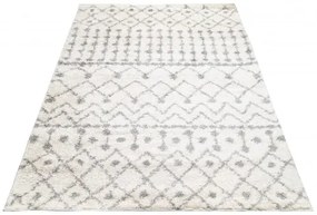 Kusový koberec Shaggy DELHI 4084B krémový šedý Rozměr: 140x200 cm