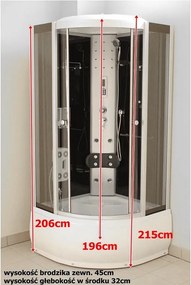 Terra Hydromasážní box WSH7101, 90x90 bez sauny