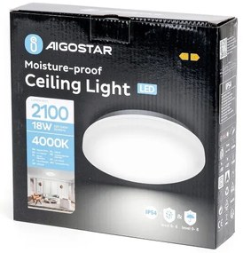 Aigostar - LED Koupelnové stropní svítidlo LED/18W/230V 4000K IP54
