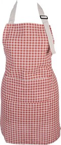 Červená dámská kostkovaná kuchyňská zástěra - 69*68 cm