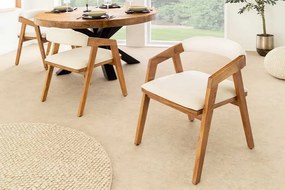 Designová jídelní židle Massive Honey akácie / béžová