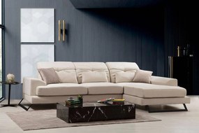Designová rohová sedačka Heimana 308 cm ecru - pravá