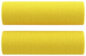3místná pohovka s polštáři světle žlutá 180 cm textil - Default Title
