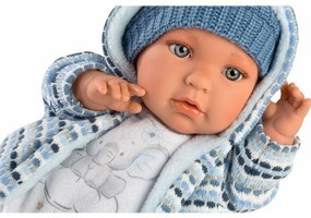 Llorens BABY ENZO 42405 - realistická panenka se zvuky a látkovým tělem - 42 cm