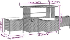 Sada zahradních pohovek 9 ks Béžová polyratan 3362012