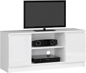 TV stolek K120 bílá/bílý lesk