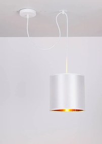 Candellux Bílo-měděný závěsný decentrální lustr Atlanta pro žárovku 1x E27