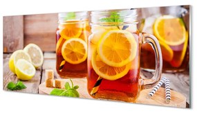 akrylový obraz Ice Tea citrusové brčka 120x60 cm