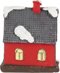 Dekorace malinký svítící červený domek Manon LED - 6*5*7 cm