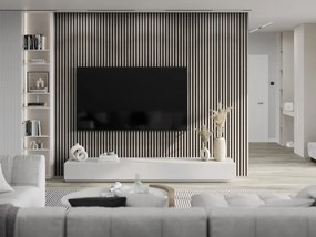 Mexen Lam-F, akustické stěnové lamely 275 × 30 cm, plstěný podklad 8 mm, technická dýha, dub popelavý, S105-275307-3015-005
