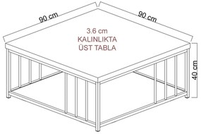 Designový konferenční stolek Natine 90 cm bílý/černý