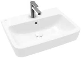 Villeroy & Boch O.novo - Umyvadlo 600x460 mm, s přepadem, otvor pro baterii, AntiBac, CeramicPlus, alpská bílá 4A4160T2