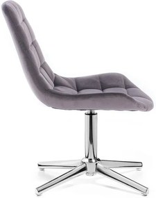 LuxuryForm Židle PARIS VELUR na stříbrném kříži - šedá