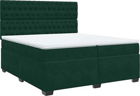 Box spring postel s matrací tmavě zelená 200x200 cm samet 3293311