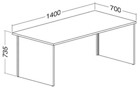 Stůl ProOffice A 70 x 140 cm / Třešeň