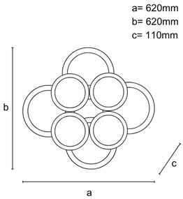 LED Stmívatelný přisazený lustr LED/200W/230V 3000-6500K + dálkové ovládání
