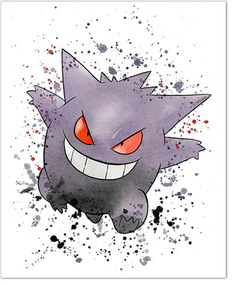 Obraz s motivem Pokémon - 4 rozměry Rozměr: 13x18 cm, Varianta: Gengar