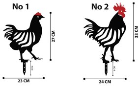 ASIR Dekorativní zahradní doplňky CHICKEN FAMILY 6 černé