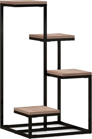 Outsunny Kovový a Dřevěný Stojan na Rostliny s Květinami 4 Úrovně Průmyslový Styl 40L x 40Š x 75,5V cm | Aosom