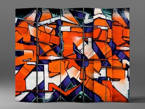 Paraván oranžové graffiti Rozměr: 225 x 180 cm