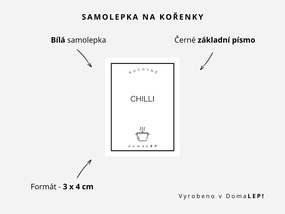 CHILLI - Samolepka na kořenky 3 x 4 cm - DomaLEP varianta: BÍLÁ - tučné písmo
