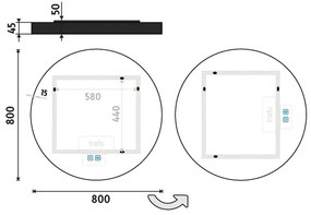 NIMCO ZPC 31002RVX-90 - LED Koupelnové podsvícené zrcadlo 3000-6500K 80 cm IP44
