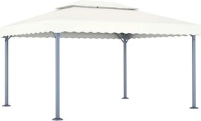 Altán se světelnými LED řetězy 400 x 300 cm krémový hliník 3070351