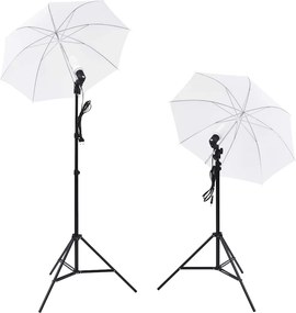 Profesionální foto studio set: 5 barevných pozadí a 2 deštníky 190206