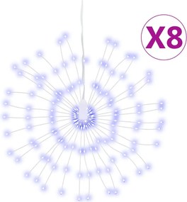 Vánoční hvězdicová světla 8 ks 140 modrých LED diod 17 cm 3190515