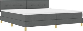 Postel s boxspringem s polštářem Tmavě šedá 200 x 200 cm textil 3338945